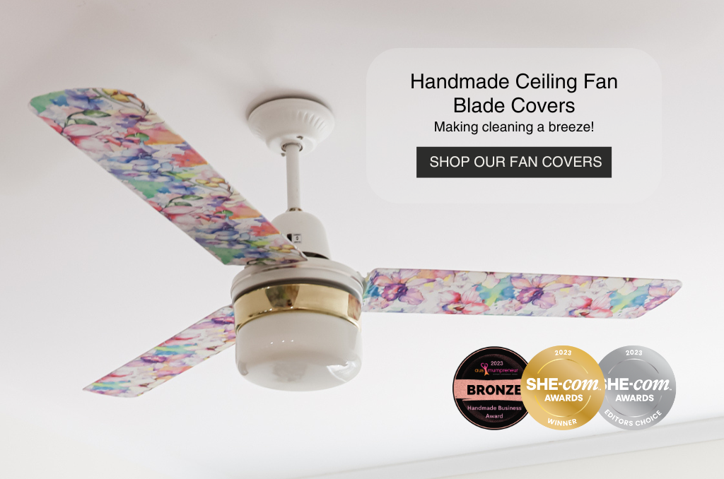 Fan Blade Covers - Fabric - Slip-on - Handmade in Australia